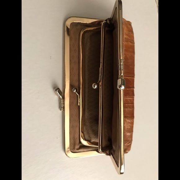 Bags | Vintage Genuine Eel Skin Large Tan Coin Purse | Poshmark
